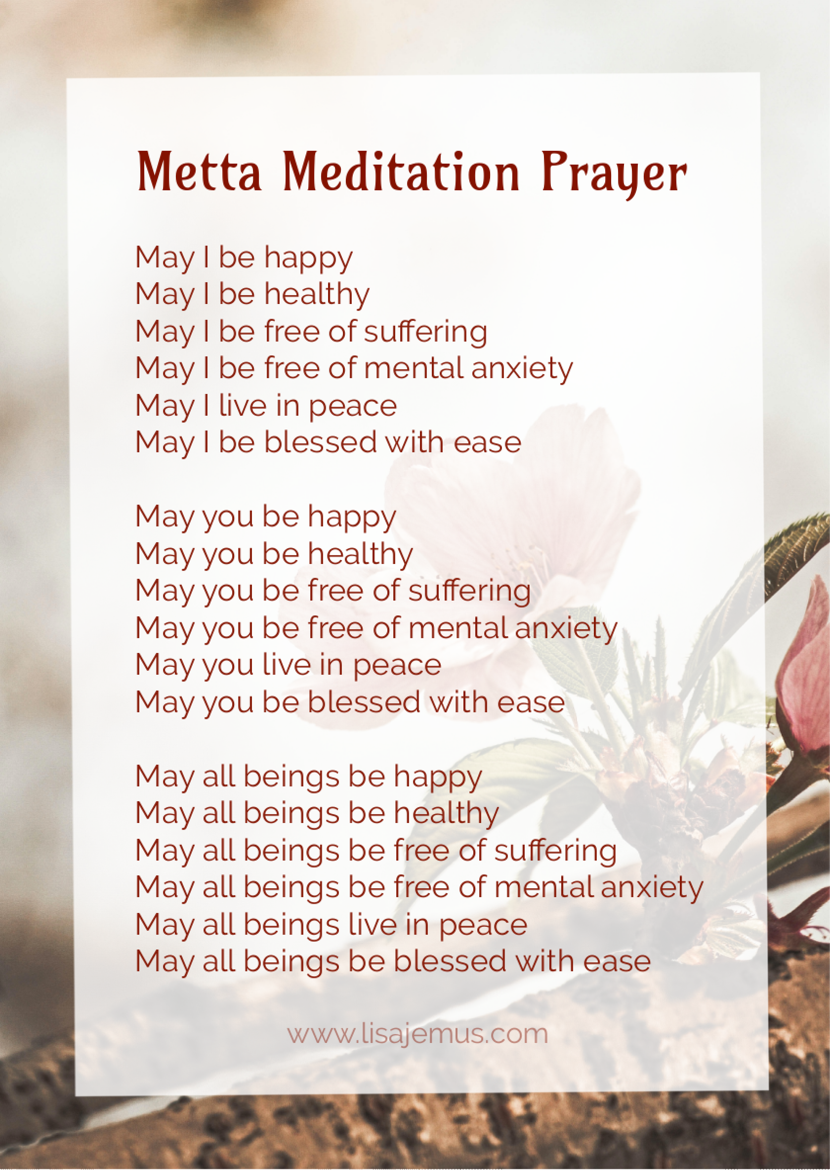 metta prayer branded | Lisa Jemus Tarot Solutions